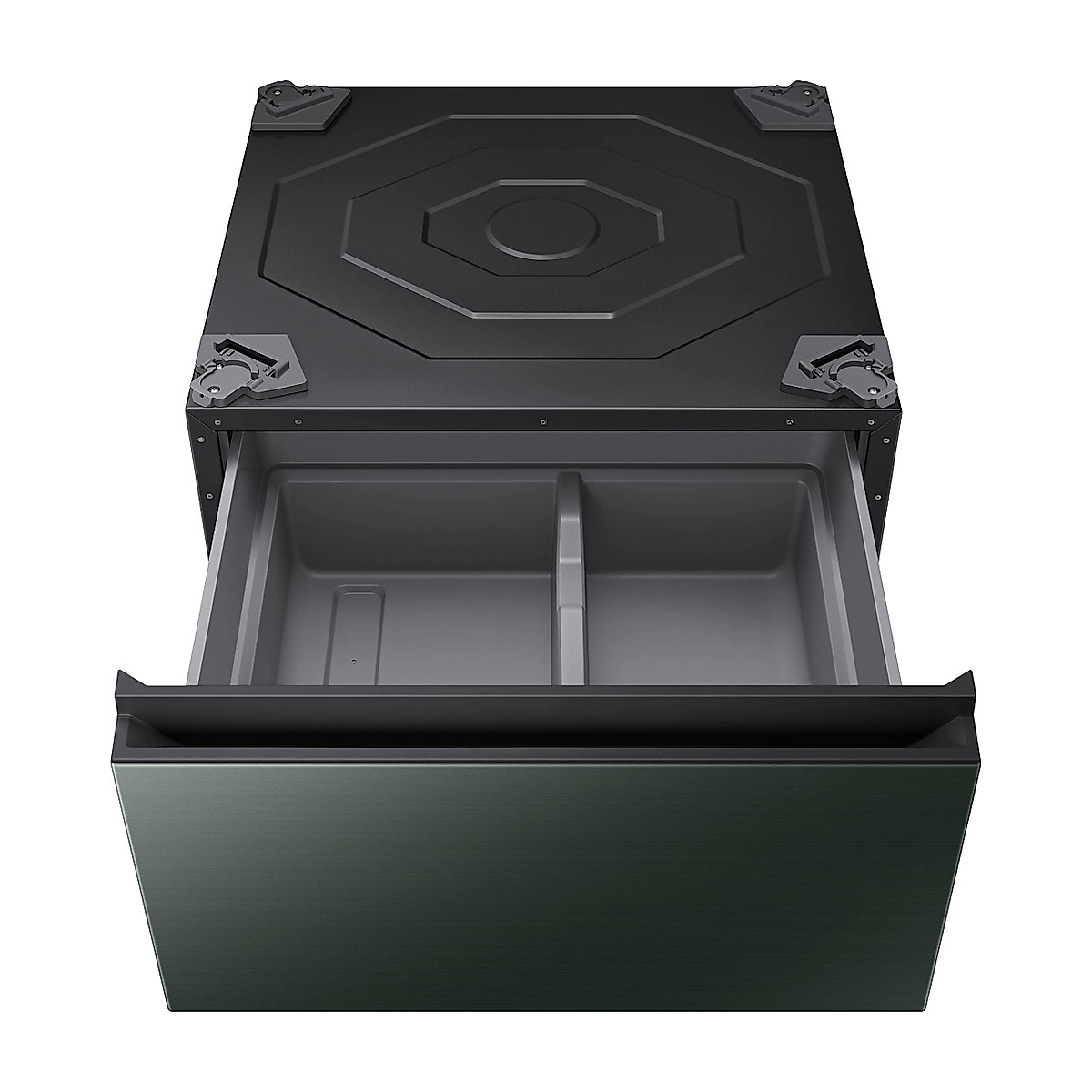 SAMSUNG 27-Inch Bespoke Front Load Washer Dryer Pedestal Stand w/ Pull Out Laundry Storage Drawer, WE502NG, Forest Green