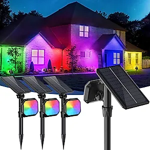 JSOT Solar Lights Outdoor, Spot Lights, Solar Powered Spotlight Waterproof Green Lights Solar Spotlights for Garden Yard Pathway Landscape Lighting