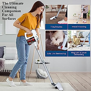 HOMEREALM Cordless Vacuum Cleaner, 4 in 1 Stick Vacuum Cleaners for Home. Portable Carpet Cleaner and Pet Hair Vacuum with Powerful Suction and 2000mAh Battery of 35 Min Runtime