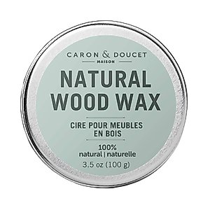 Caron & Doucet - Natural Wood Conditioning Vegan Wax Finish - 100% Plant Based Wood Conditioning and Polishing Wax Finish - Orange Scented - Suitable for Natural Wood Furniture. (3.5oz)