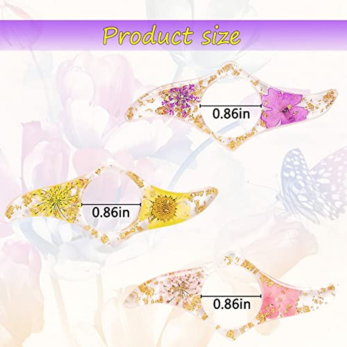 3 Pieces Book Page Holder-Dried Flower Resin Thumb Book Holder-Handmade Resin Holders Light Weight Book Opener Bookmarks Book Reading Accessories for Teachers Book Lovers