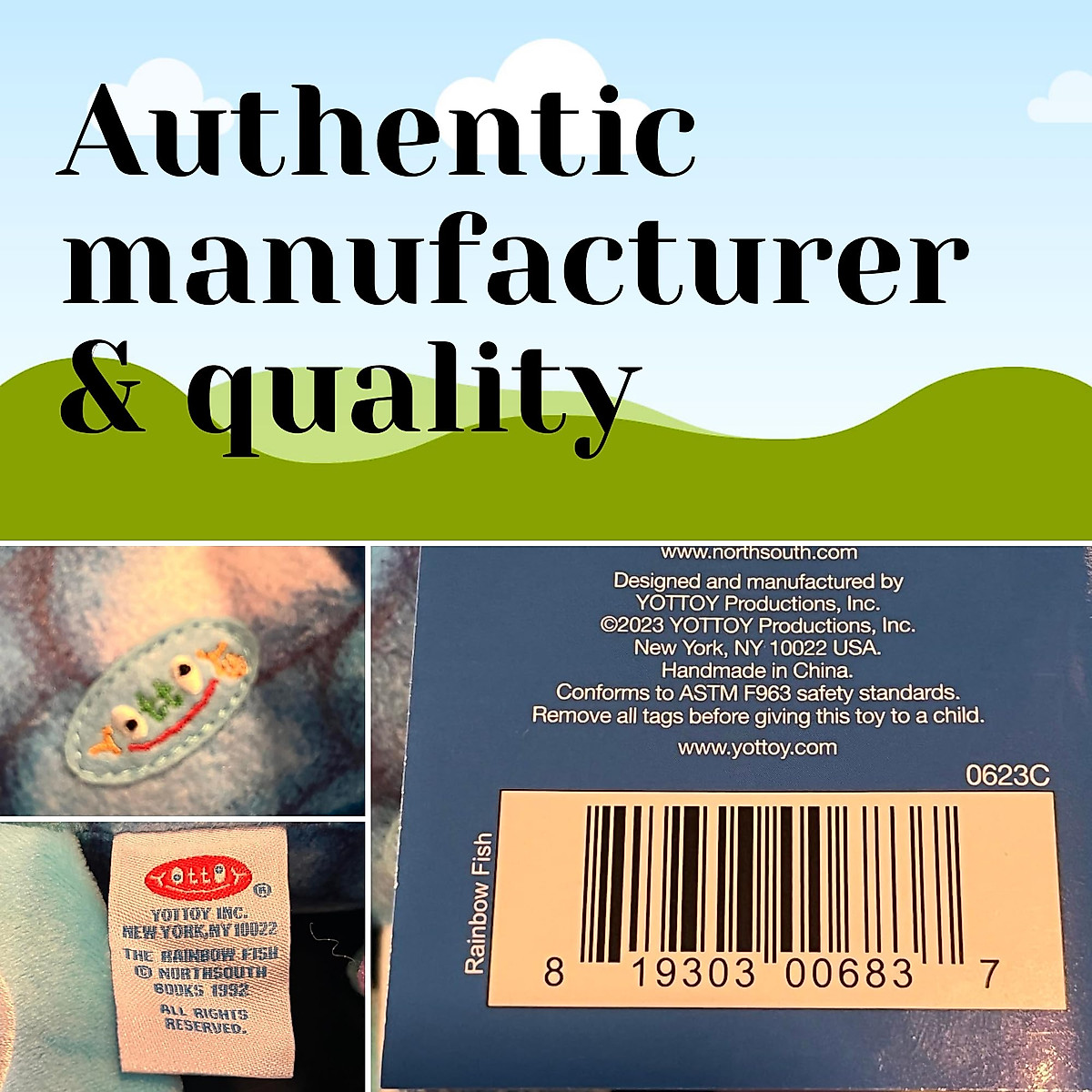 YOTTOY Rainbow Fish Plush (Rainbow Fish Gift Set)…