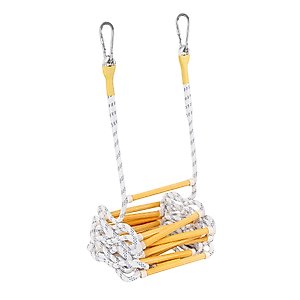 EMEKIAN Emergency Fire Escape Ladder Flame Resistant Safety Extension Rope Ladder with 2 Hooks, 2 Story Homes Reusable Compact Portable External Ladder (2 M / 6.6 FT)
