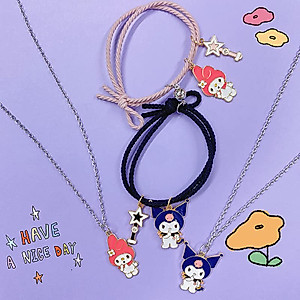 Cute Couples Keychains Necklace Set with Bag for Couples Friendship Bff Best Friend Set