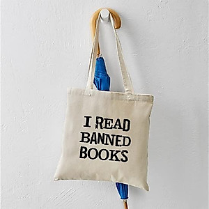 CafePress I Banned Books Canvas Tote Shopping Bag