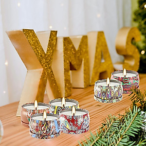 12Pack Cartoon Scented Candles Gift Set 2.5oz Strong Fragrance Aromatherapy Candles Natural Soy Wax Candles Portable Travel Tin Jar Candles Gifts for Home Scented Decoration,Valentine'sDay Mother'Day