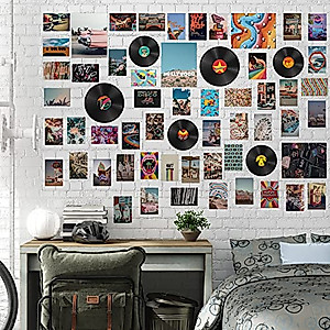 60 PCS Aesthetic Room Decor Retro Wall Collage Kit Retro Aesthetic Records Picture Wall Decor for Wall Dorm Collage Bedroom 80s 90s Wall Art Decor for Girl Teens Women Vintage Posters Indie Photo
