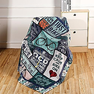 Soft Bicycle Cycling Blanket for Couch Bed Cozy Fleece Flannel Bike Cycling Throw Blanket for Kids Adults Cycling Gifts for Men and Women 50'' x 60'' (Bike 02)