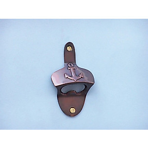 Hampton Nautical MC-2101AC Antique Copper Wall Mounted Anchor Bottle Opener 3" Nautical Home Decoration