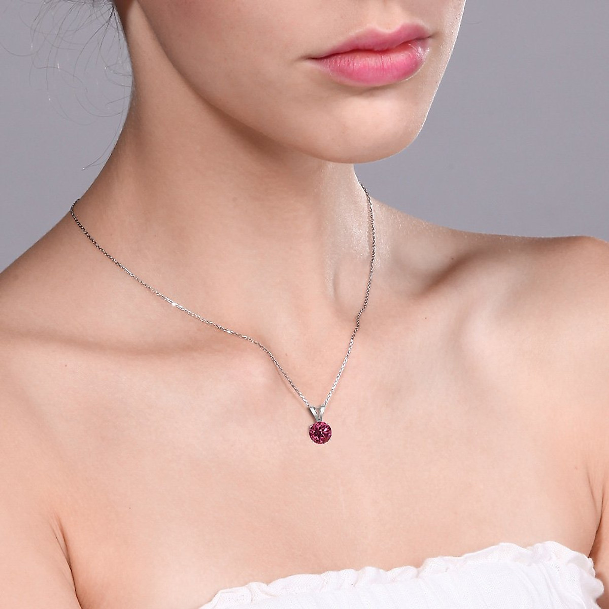 Gem Stone King 14K Yellow Gold 5MM Round Gemstone Birthstone Pendant Necklace | Gold Necklace For Women | With 18 Inch Gold Chain