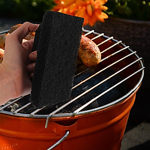 Luxshiny Flat Grill Scrubber 3pcs Grill Brush Scraper Heavy Duty Griddle Scrubber Scouring Pad Griddle Cleaning Brush for Charcoal Gas Grills Cast Iron Cookware Oven Grate Stovetop Bbq Cleaning