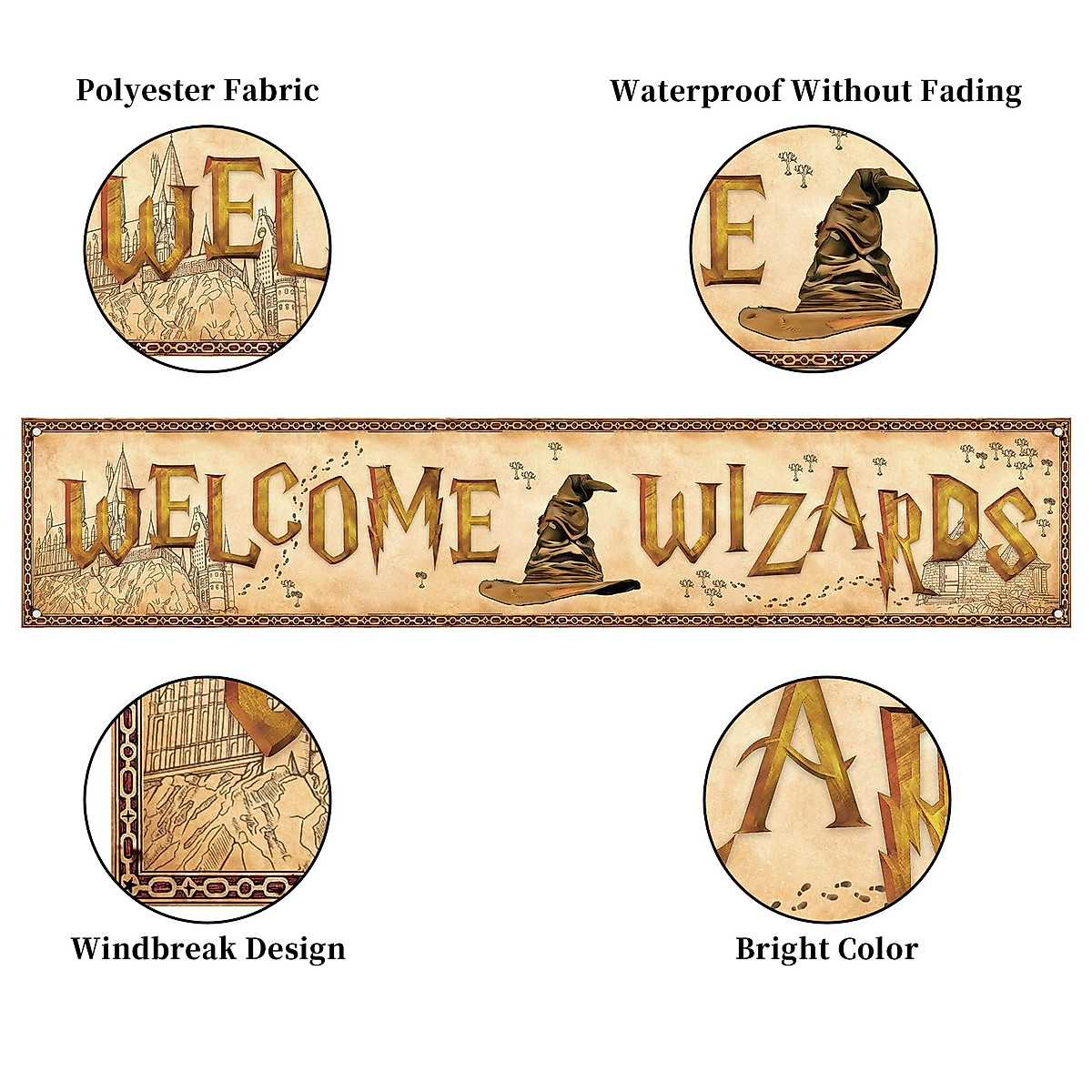 Halloween Magical Witch Decorations Outdoor Wizard Banner for Fence Halloween Party Decorations and Supplies for Home