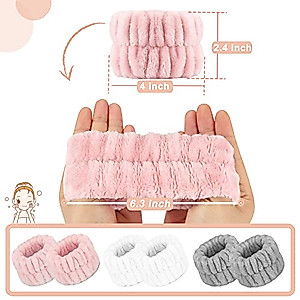 Women's Wrist Towels for Washing Face, Microfiber Wrist Spa Wash Towel Band, Face Washing Wristbands, Absorbent Wristbands Wrist Sweatband for Girls Prevent Water from Spilling Down Your Arms 6PCS