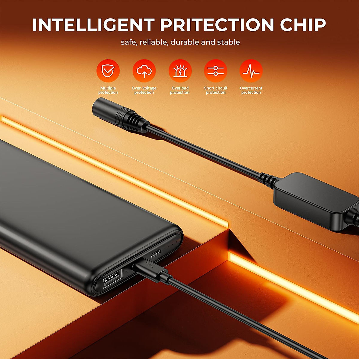 Heated Jacket Battery Type C Step-Up Adapter Charger Cable Compatible with Metabo,M12,Milwaukee,Makita,Snap-on,Craftsman,AEG,Dewalt,Revean,Ridgid,RYOBl 12V Hoodie