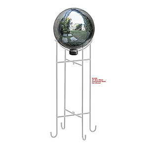 Alpine Corporation GLB292SL Gazing Globe, 10" L x 10" W x 12" H, Silver