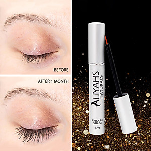 Organic Eyelash & Brow Growth Serum – Natural Lash Enhancer for Longer, Thicker Lashes – Cruelty-Free, Hypoallergenic, Vitamin-Rich, Peptide Formula with Biotin & Keratin – Best for Sensitive Eyes,5ml