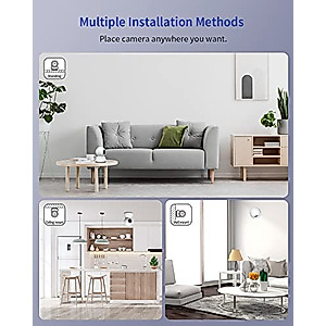 ZJX WiFi Camera Indoor, Pet Camera with Phone APP, 1080P Home Security Cam for Dog/Cat/Baby/Elder/Nanny, 2-Way Talk, Motion Tracking, Motion and Sound Detection, Compatible with Alexa White IC-03