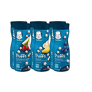 Gerber Graduates Puffs Cereal Snack, Assorted Flavors, 1.48 Ounce, 6 Count