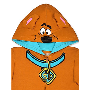 Warner Bros. Scooby Doo Boys’ Hooded Footed Coverall for Newborn, Infant and Toddler - Brown