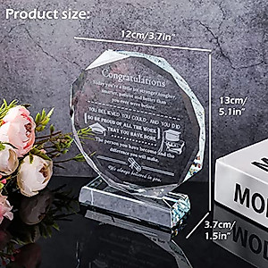 Movdyka Graduation Gifts for Her Him Cool, High School College 2023 Graduation Gifts for Her, Congratulations Inspirational Glass Keepsake for Masters PHD Degree