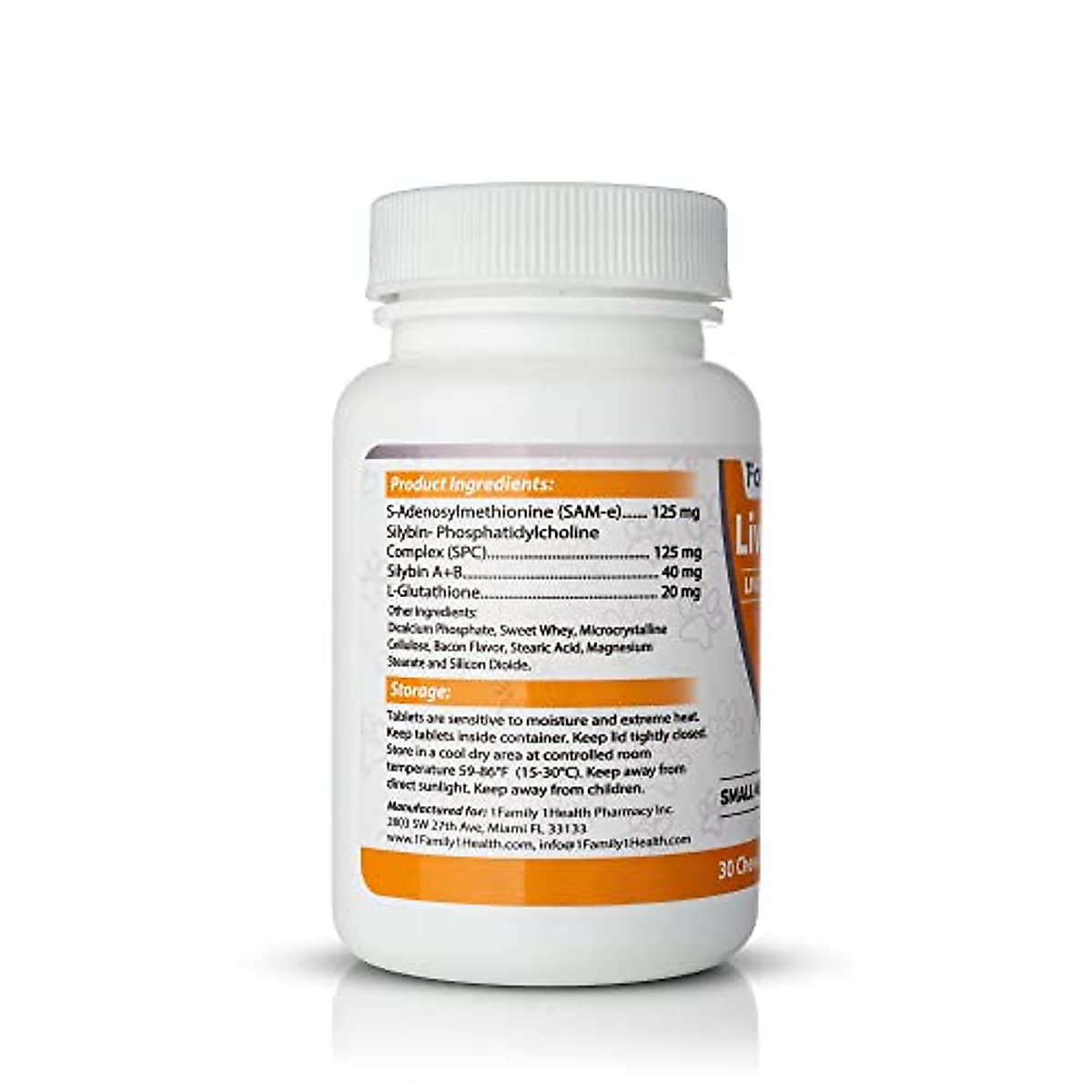 LiverTrio+ Comprehensive Liver Support Supplement for Smaller Dogs. Flavorful Chewable Tablets Combining Same, SPC, Silybin A+B, + Glutathione 30Ct (Small - Medium)