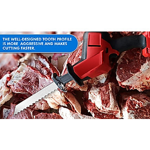 NEWURBAN 5 Pack Stainless Steel Reciprocating Saw Blades 5TPI 9 in (228mm) - 3 pcs / 3TPI 12 in (300mm) - 2 pcs for Frozen Meat Bone Food Cutting - Bonesaw Blade