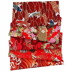 ACCOCO 30pcs 8" x 10"(20cm x 25cm) Cotton Craft Fabric Bundle Squares Patchwork,Japanese Style Cotton Wrapping Cloth Squares Quilting Fabric, Bundles of Fabric for DIY Patchwork Sewing