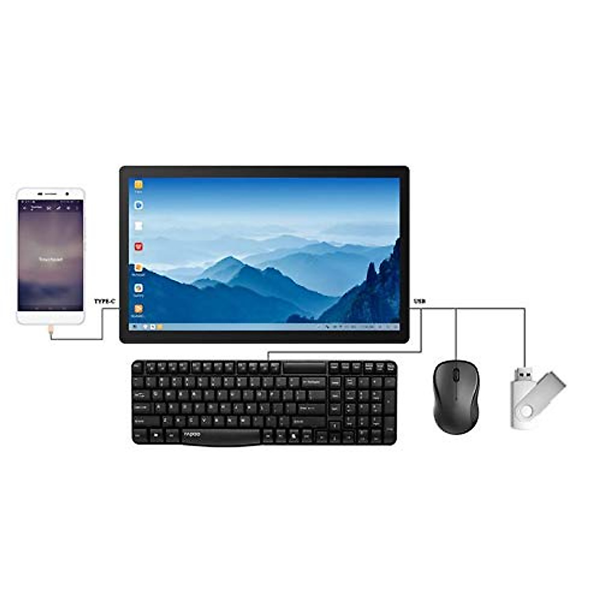 YILETEC YL-156MC4K 15.6" UHD 3840X2160 Metal Frame Capacitive Touchscreen IPS Built in Speakers USB Type-C HDMI 2.0,HDMI 1.4X1 DP1.2AX1,VGAX1,USB 2.0X3