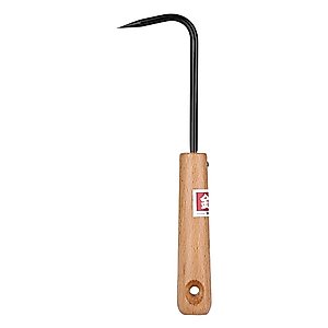 Haofy Bonsai Root Hook, Sturdy Manganese Steel Weeding Hook Bonsai Tools with Comfortable Wooden Handle Gardening Root Pick Tool