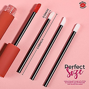 Teenitor 600 Pcs Disposable Lip wands Lip Applicators Disposable, Lipstick Testers Wands Lint Free Applicators for Makeup Lip Brushes Wands Makeup Beauty Tool Black