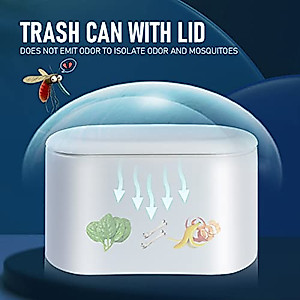 MICMXMO Mini Desktop Trash Can with Lid Office Countertop Trash Bin Push-Type Small Garbage Can Dresser Kitchen Bathroom Desktop Plastic Garbage Bin (White)