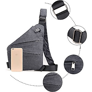 MAXTED Valcen Personal Pocket Bag for Travel, Anti-Thief Crossbody Personal Pocket Bag for Men,Side Crossbody Backpack for Outdoor (Black, Right Handed)