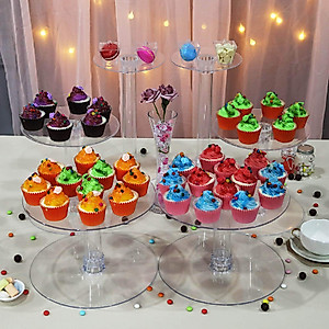 BalsaCircle 7 Tiers Clear Round Crystal Acrylic Cupcake Stand - Tiered Dessert Food Display Serving Tower Birthday Party Wedding