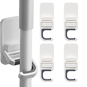 4/6/8PCS Peel and Stick Mop & Broom Holders, Mop and Broom Wall Holder Peel and Stick, Broom And Mop Organizer Wall Hanging, Broom Holder Wall Mount Self Adhesive, Broom Closet Organizer Hooks (4PCS)