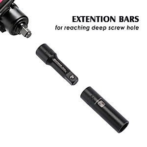 MIXPOWER 36-Piece 1/2-Inch Drive Deep Impact Socket Master Set with 10-inch Quick-release Ratchet Handle & Accessories, 3/8" - 1-1/4", 10-32MM, Deep, SAE&Metric, CR-V Steel