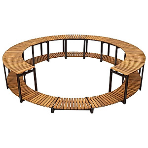FAMIROSA Spa Surround Solid Acacia Wood Outdoor Massage Hot Tub Frame for Garden, Backyard, Patio Indoor Outdoor Use 107.5" x 20.9" (Diameter x H)