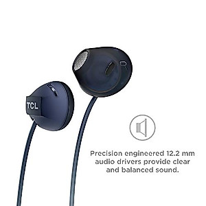 TCL SOCL200BT Wireless Earbuds Bluetooth Headphones with 12.2mm Speaker Drivers for Rich Bass and Clear Sound, Built-in Mic - Phantom Black, One Size