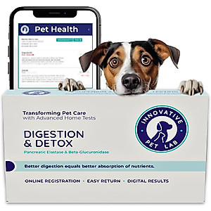 Innovative Pet Lab Digestion & Detox at-Home Test Kit - Expert Panel Insights for Dog's Microbiome and Digestive Health - Essential Pet Supply for Overall Wellness