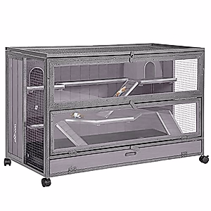 Aivituvin 3 Tier Hamster Cage with Metal Frame Anti-Chewing Critter Nation Habitat with Aluminium Alloy Edge Guinea Pig Cage with Hideout, Seesaws, Rat House Cage-Leak Proof Plastic Tray