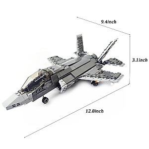 MEOA 646 Pcs F-35B Lightning II Plane Building Toys WW2 Fighter Jet F35 Model Kits Military Airplane Building Blocks Set Bricks Toy Gifts for Kids and Adults