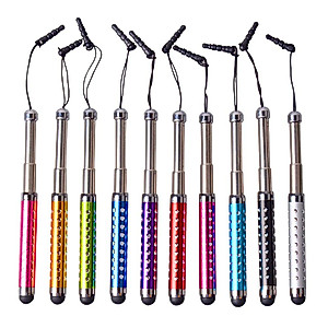 IC ICLOVER 10PCS Bling Retractable Stylus Pens for iPhone 14/13/12/11/PRO/Max/X/XS MAX, iPad, iPod, Samsung, Android Phone, Kindle, Tablet PC, Compatible with All Device with Capacitive Touch Screen