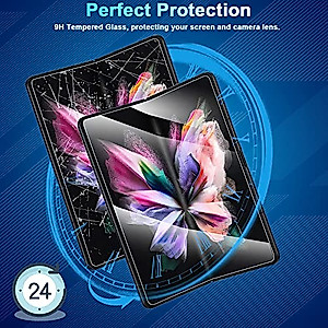 CWQZGUF [1Set 3PCS] Galaxy Z Fold 3 Screen Protector, Inside TPU Film + Full Covered Outer + Back Cover Screen Protector, High Clarity, Anti-Shatter, Bubble Free for Samsung Z Fold 3 5G Screen Protector