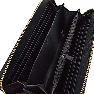 Premium Textured Vegan Antique PU Leather Continental Zip Around Wallet, Cream