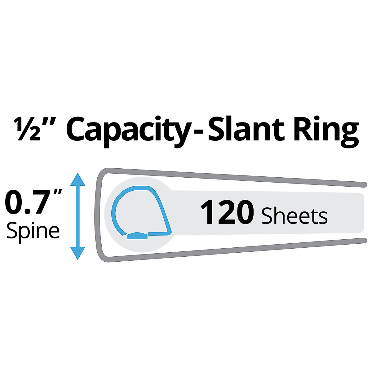 Avery Durable 3 Ring Binder, 0.5" Slant Rings, Color (Black, Blue, Maroon, Green) Will Vary, 1 Binder (11058)
