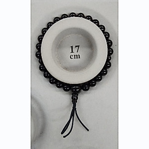 京都あさひ屋 Black Onyx Japanese Juzu Bracelet Rosary Prayer beads Handmade in Kyoto UDA54