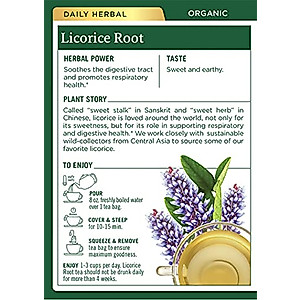 Traditional Medicinals Tea, Organic Licorice Root, Soothes the Digestive Tract & Promotes Respiratory Health, 16 Tea Bags