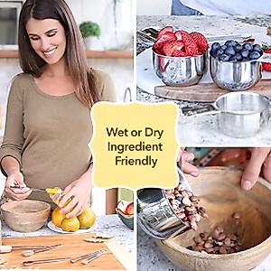 Measuring Cups and Spoons Set of 12 Stainless Steel for Cooking & Baking