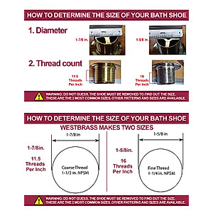 Westbrass D3324-12 1-1/2" NPSM Twist & Close Bathtub Drain Plug, Coarse Thread, Oil Rubbed Bronze