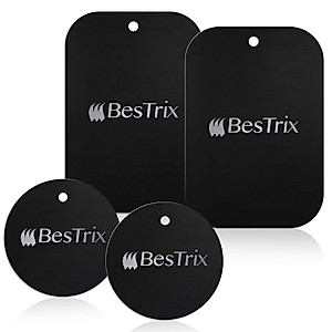 Bestrix Metal Plate for Magnetic Mount with 3M Adhesive (Set of 4) Extra Thin (Gold)