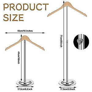 Layhit Adjustable Adult T Shirt Display Flexible Shoulder Stand Shirt Rack Portable Hanging Black Metal Clothing Hanger Rack for Clothing Garment Coat Retail Vendor, Height 16-27.9 Inch (1 Pcs)